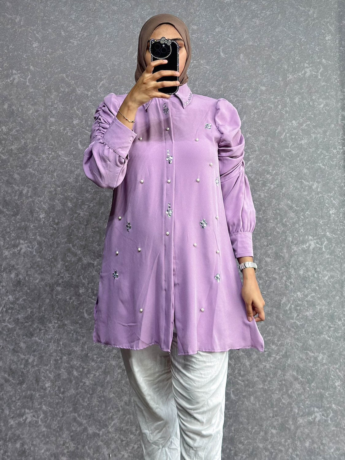 Pearl worked knee length top – AisenStudio
